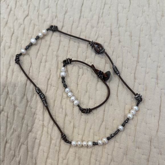 Silpada | Jewelry | Silpada Pearl And Brown Leather Necklace | Poshmark